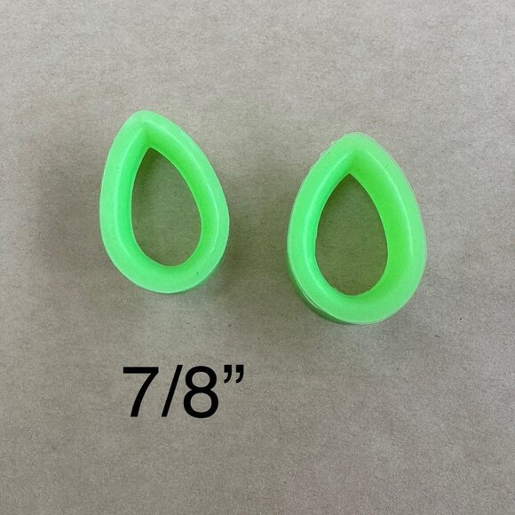 Jewelry | Pair 78 Green Tear Drop Shaped Silicone Tunnels Plugs Gauges ...